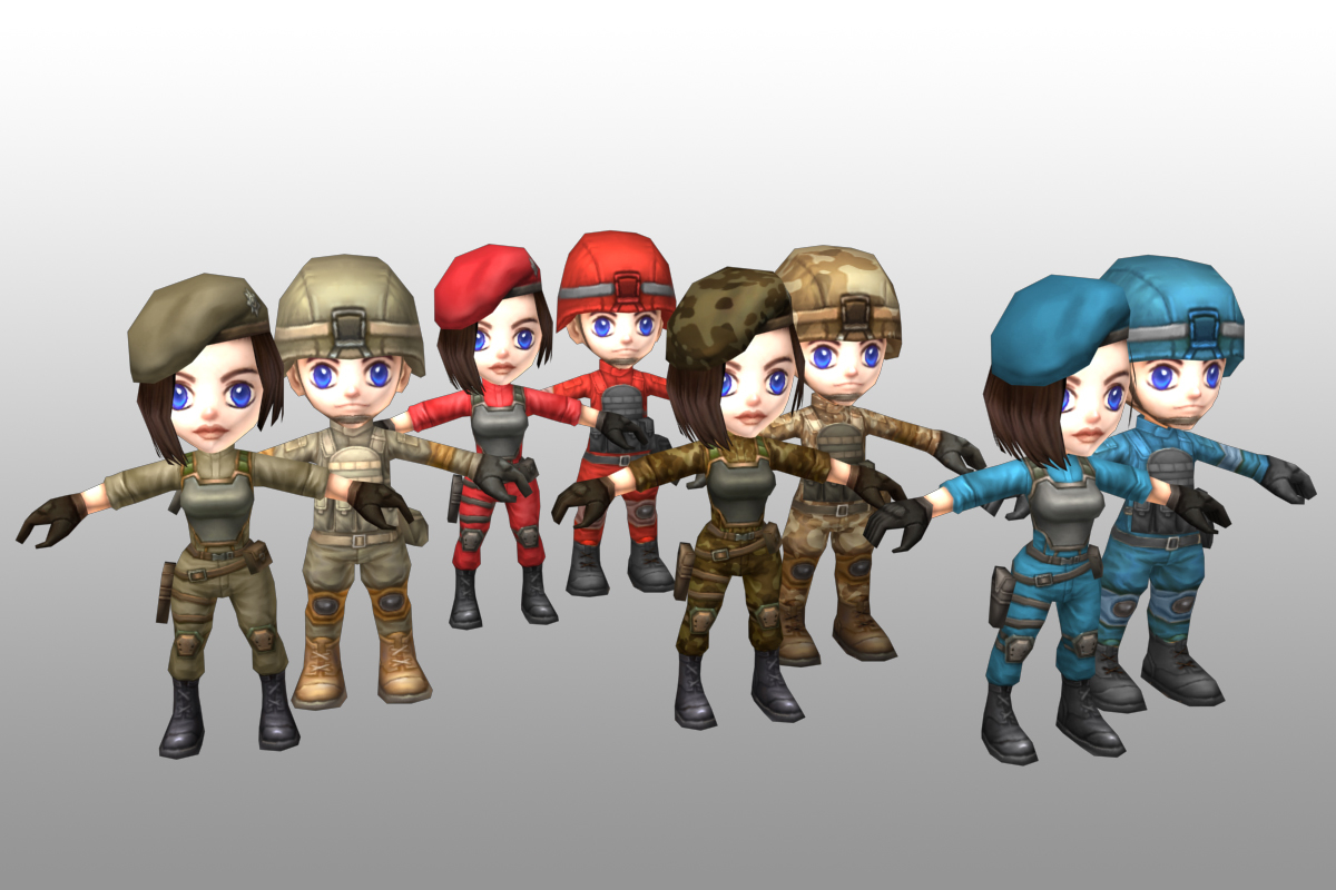 chibi soldier girl