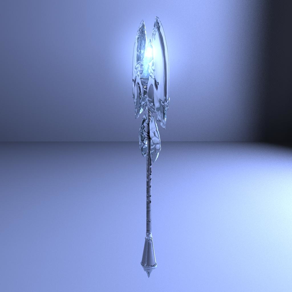 3d model of magical ice axe