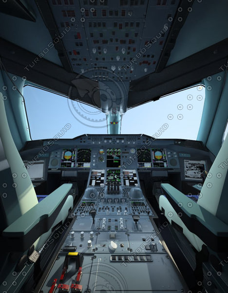 3d model airbus flight deck