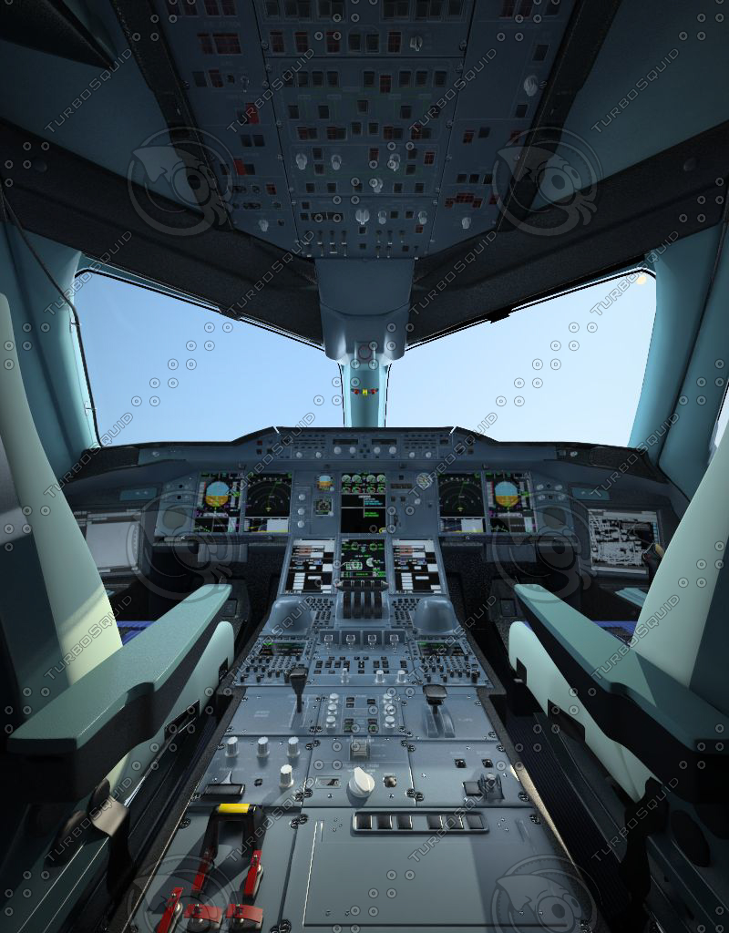 3d model airbus flight deck