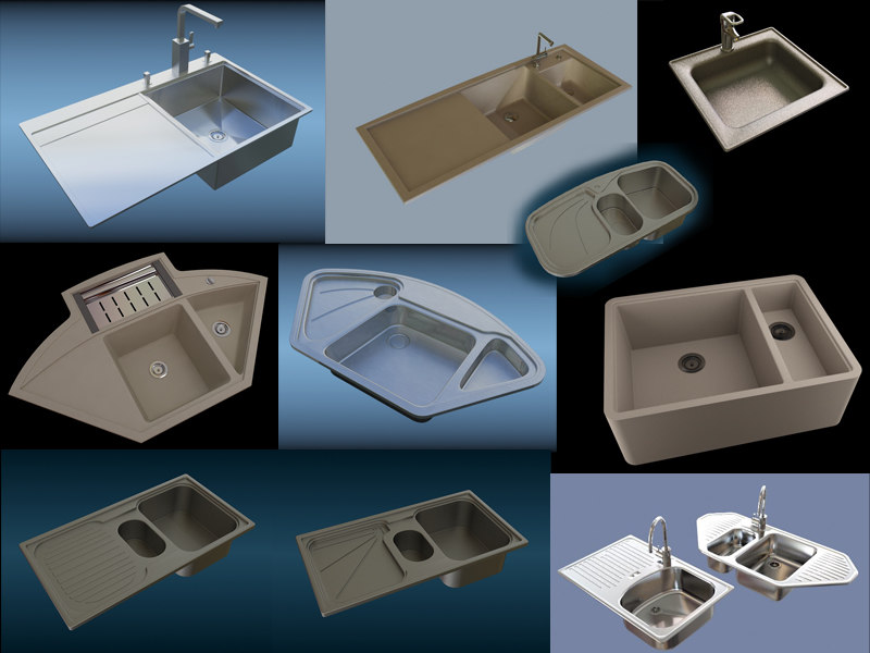 3ds max kitchen sinks