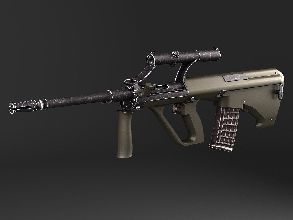 3d model of steyr aug a1 assault rifle