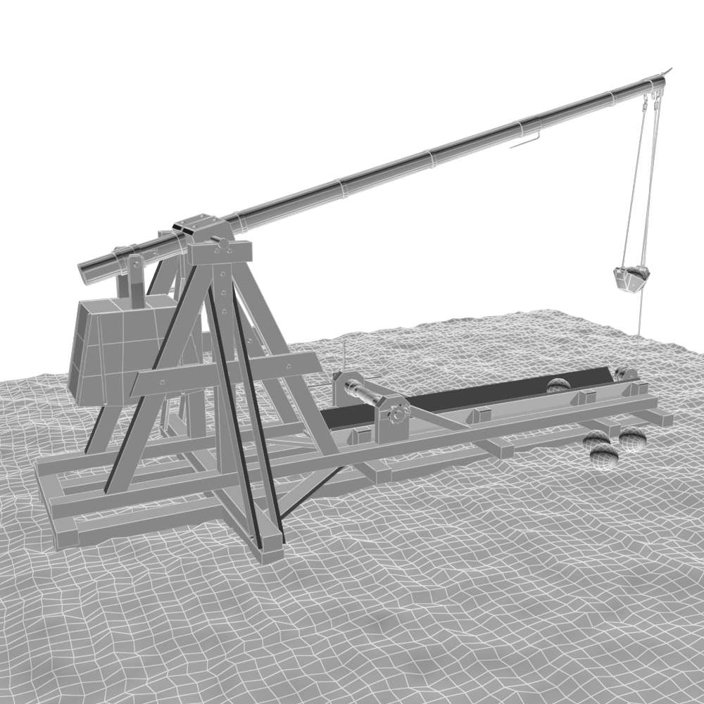 3d model trebuchet games modelled