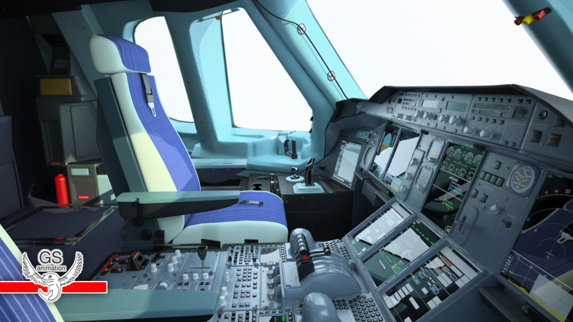 3d model airbus flight deck