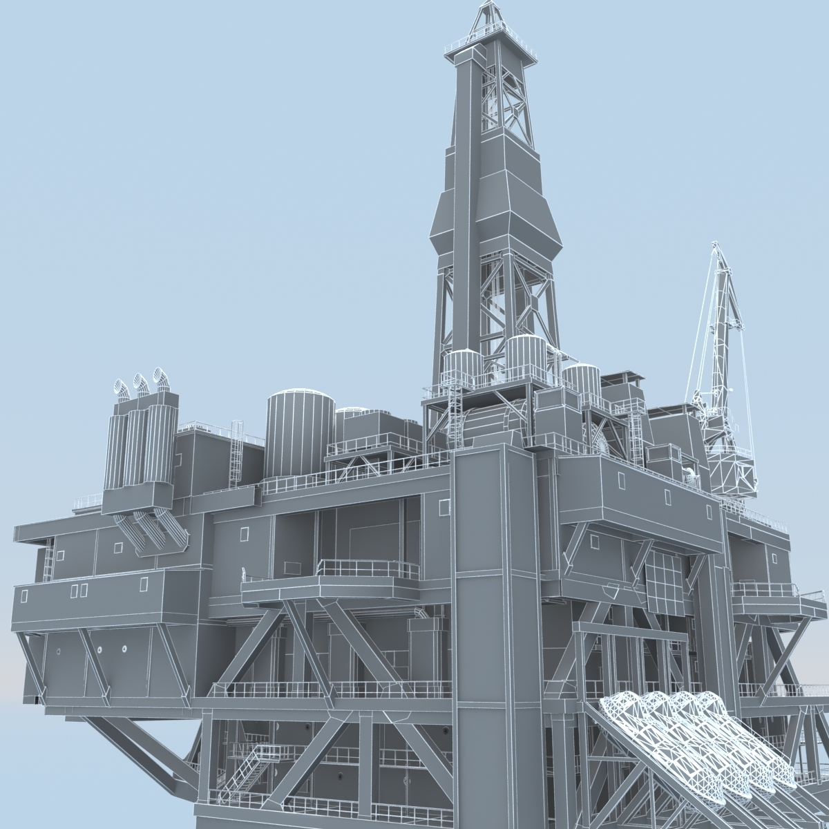 oil rig platform 3d model
