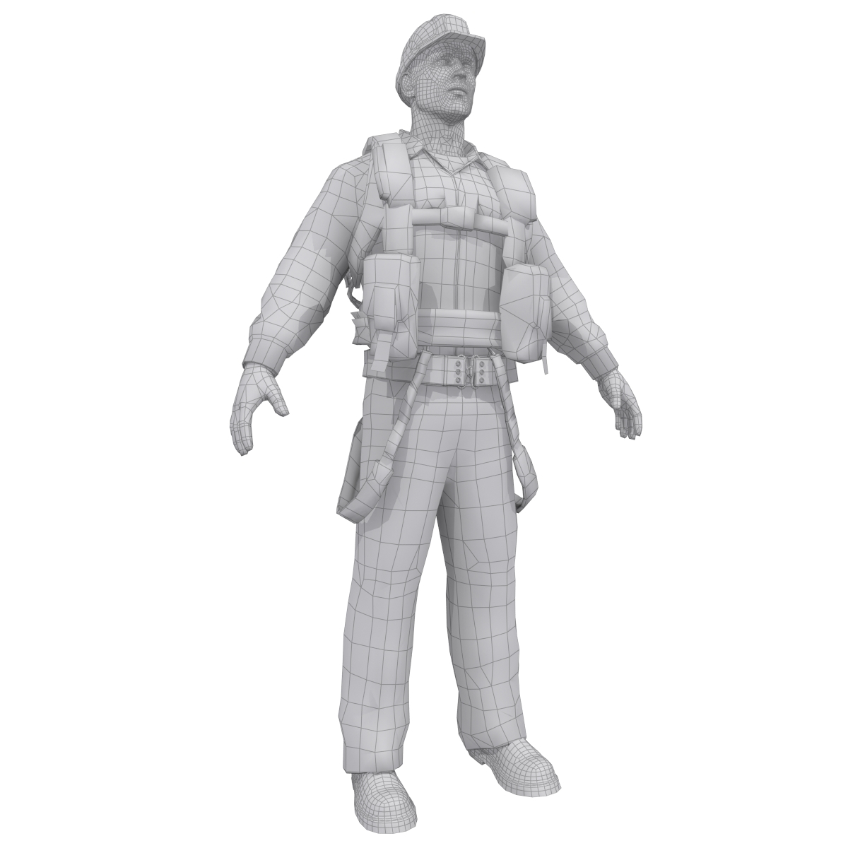3d construction worker man model