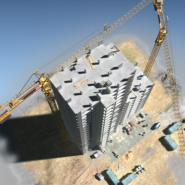 construction scene 3d model