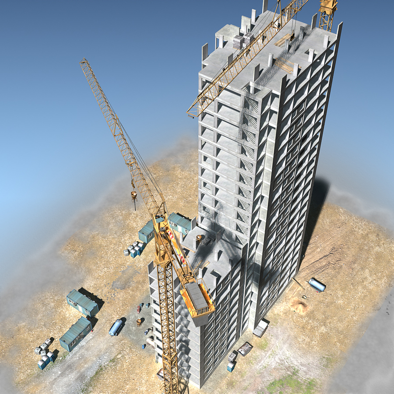 construction scene 3d model