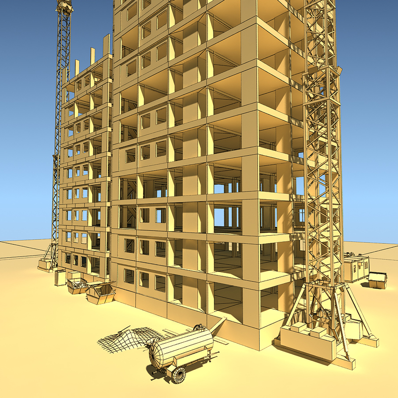 construction scene 3d model