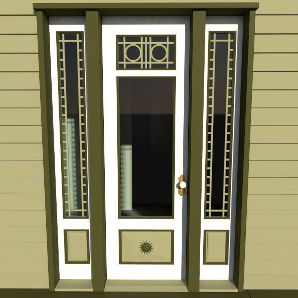 queen door 3d max