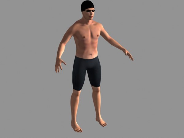 male swimmer 3d model