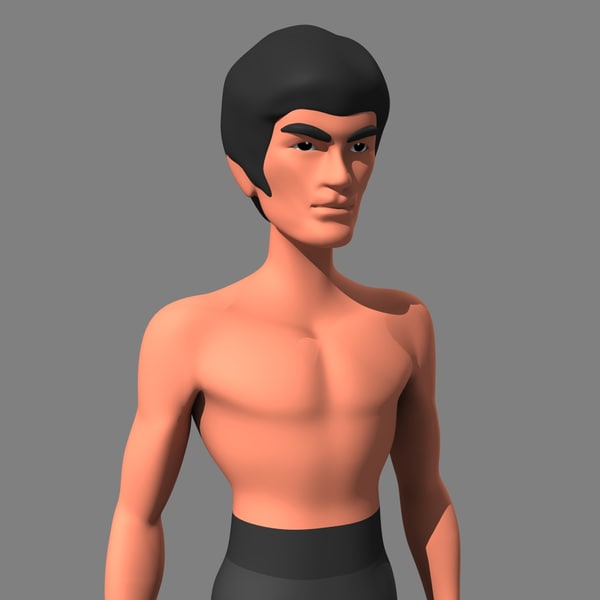 cartoon bruce lee 3d lwo