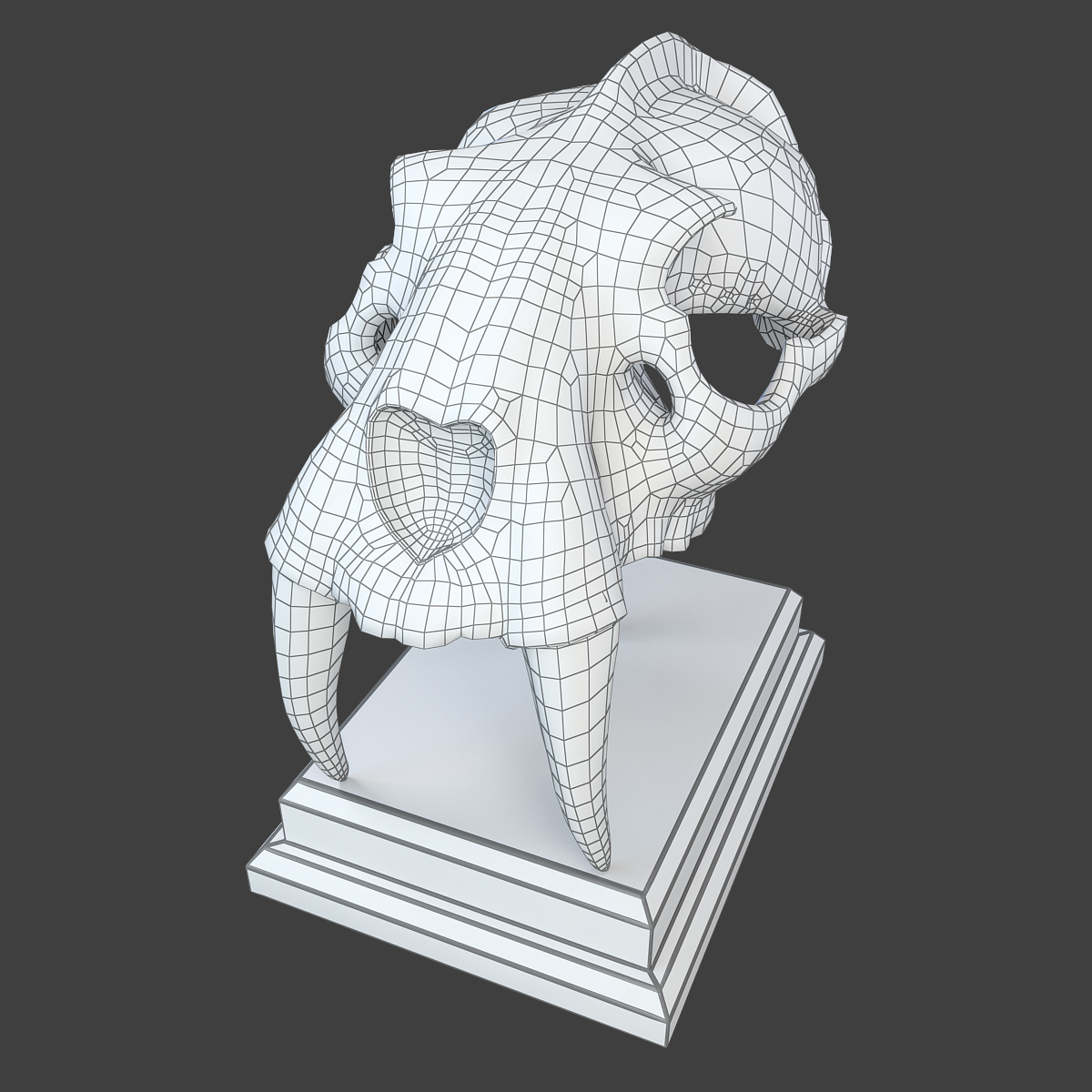 3d model of fossilized saber tooth skull