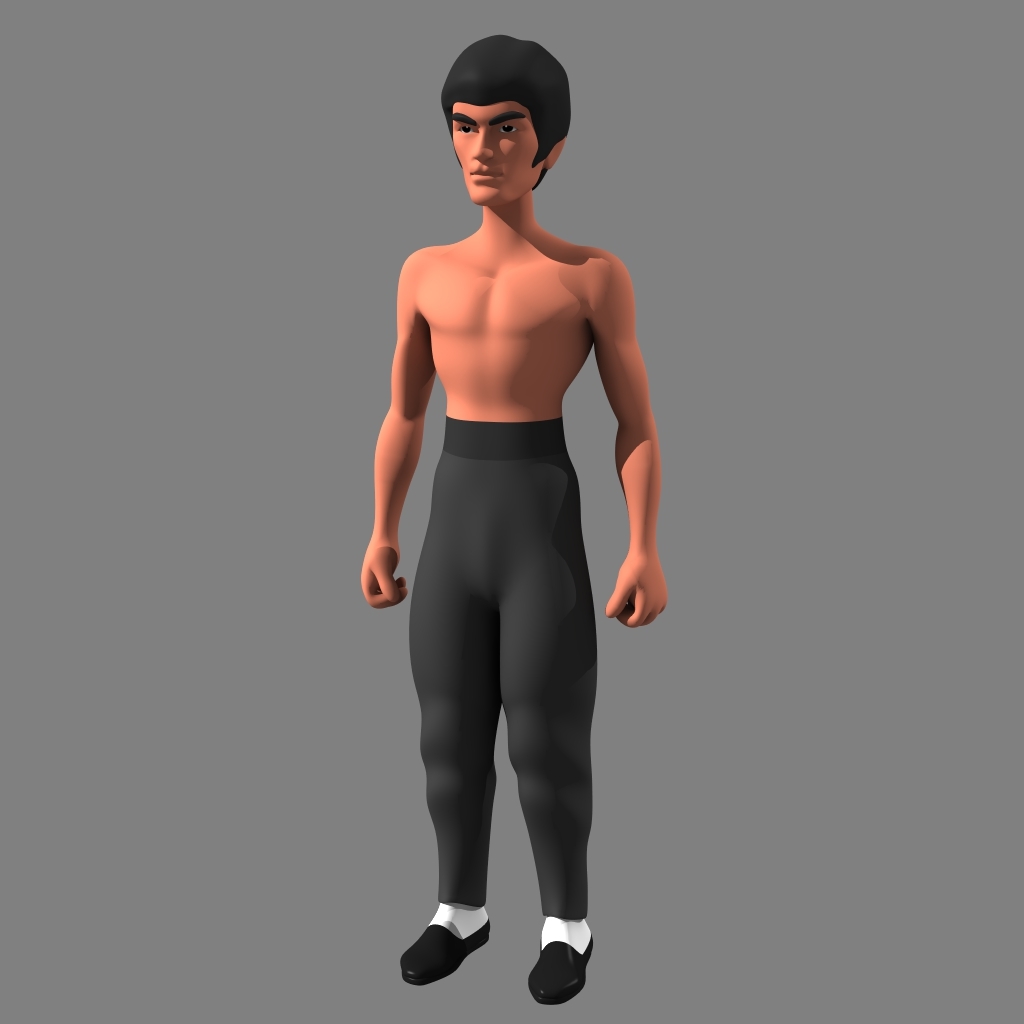 cartoon bruce lee 3d lwo