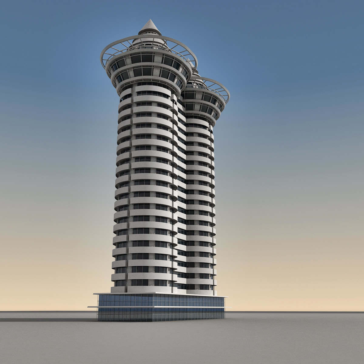 modern buildings obj