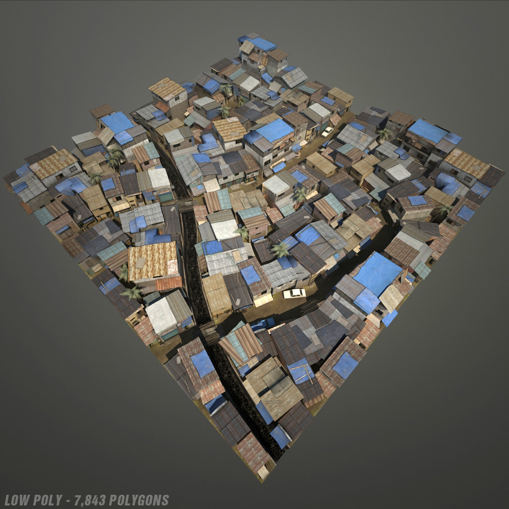 3d slum city model