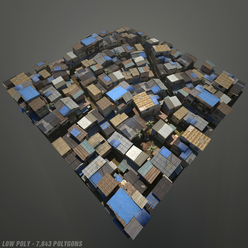 3d slum city model