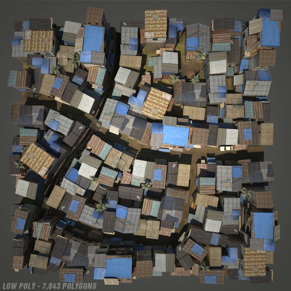 3d slum city model