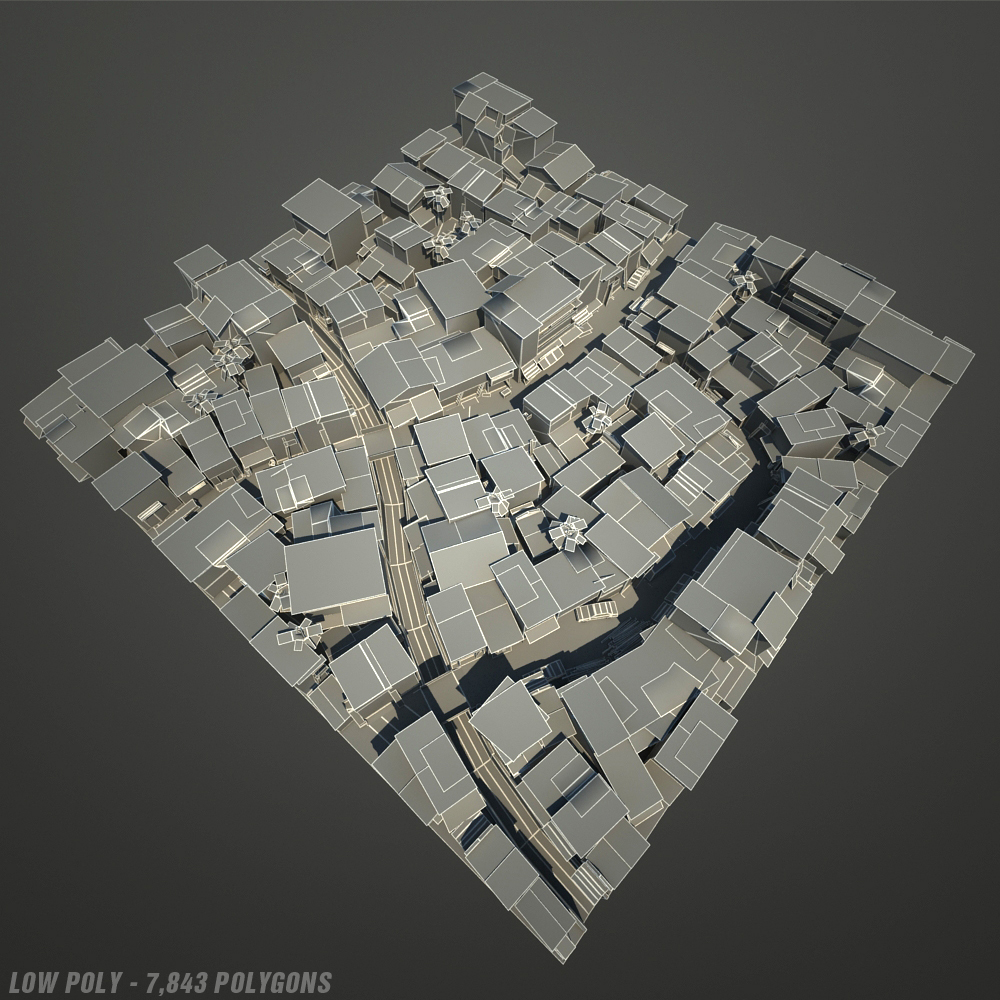 3d slum city model