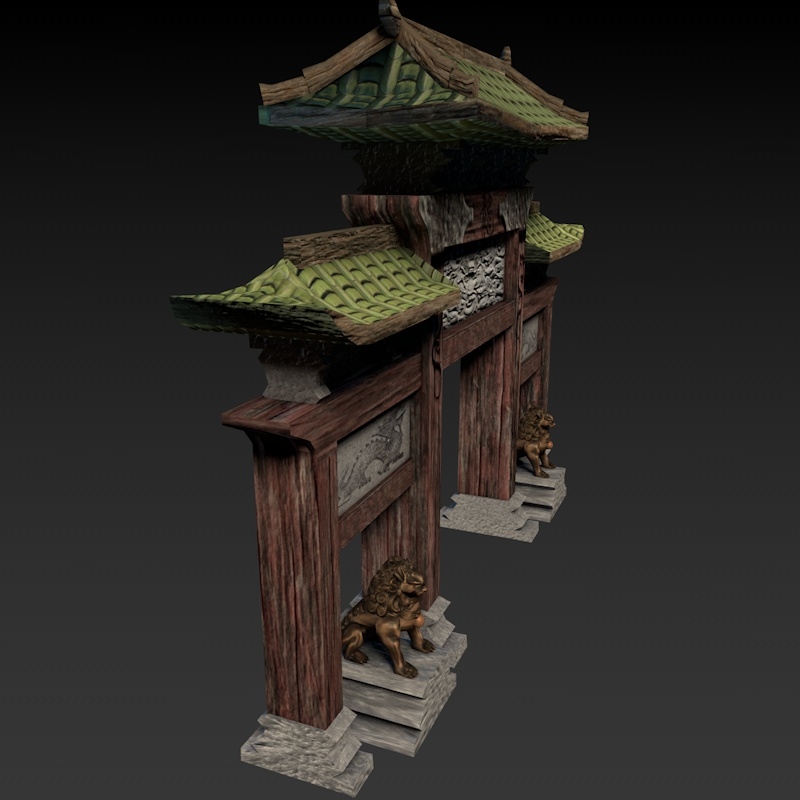 asian gateway 3d model