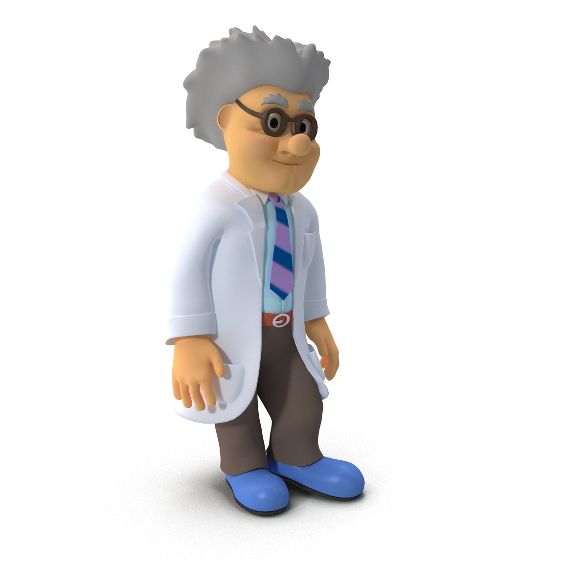 3d cartoon scientist rigged model