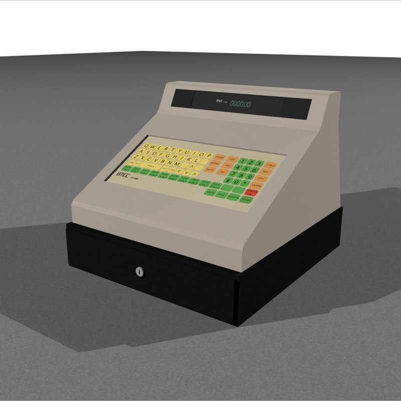 3d cash register drawer model