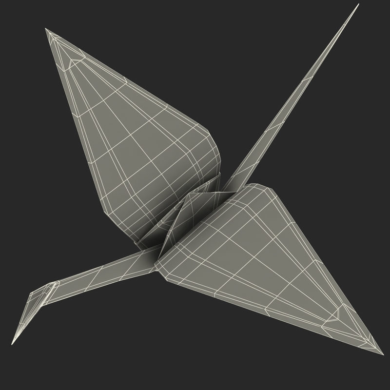 3d origami crane model