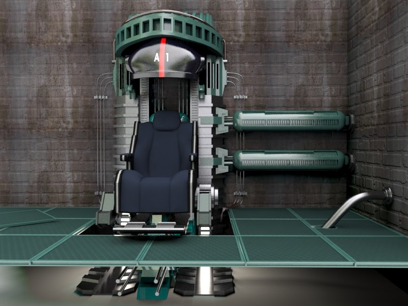 3d model laboratory chair scifi