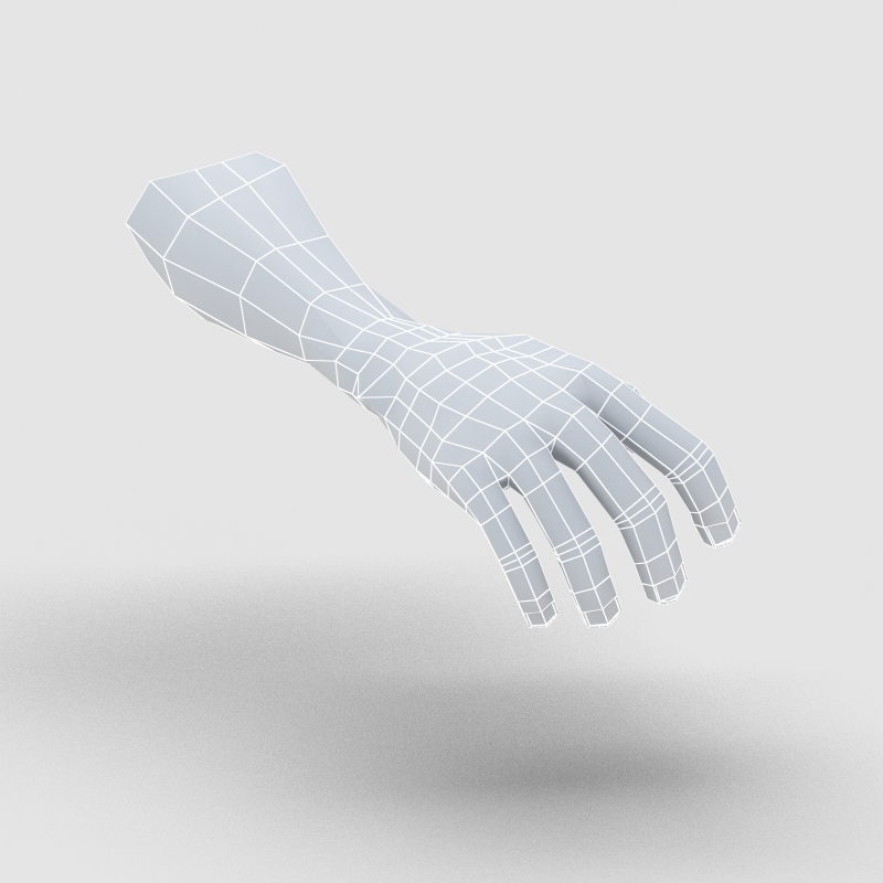 3d model realistic male hand