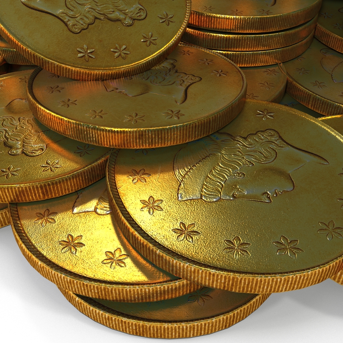 3d gold coins 2 model