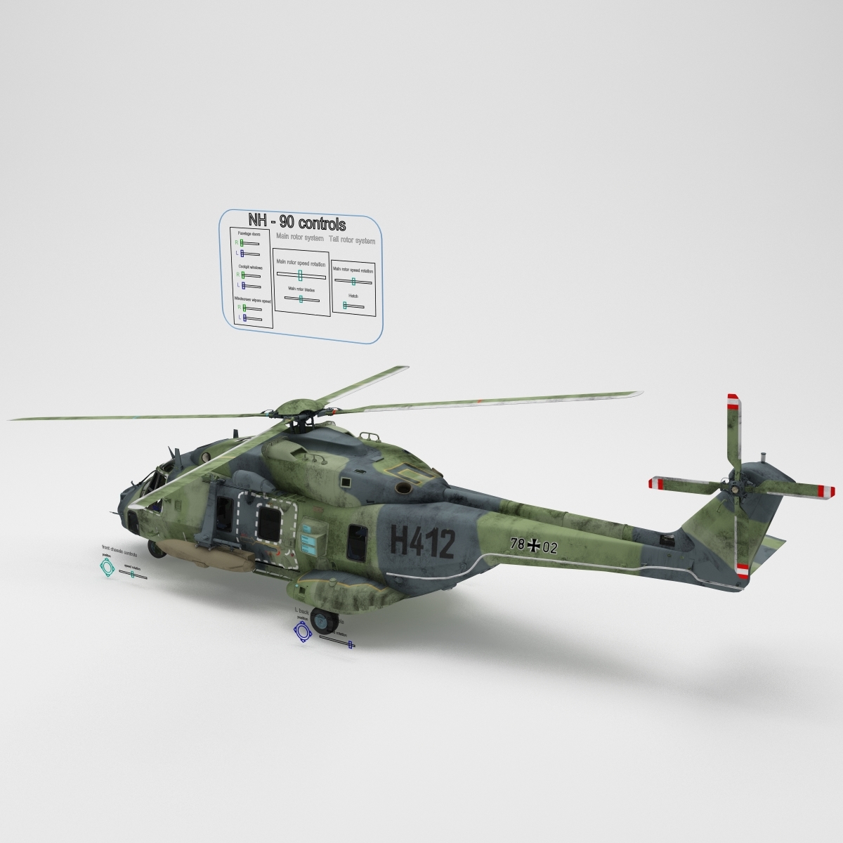 3d military helicopter nhindustries nh90 model