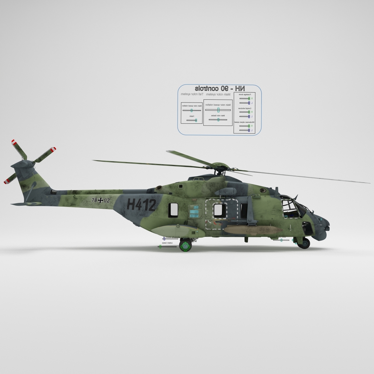 3d military helicopter nhindustries nh90 model