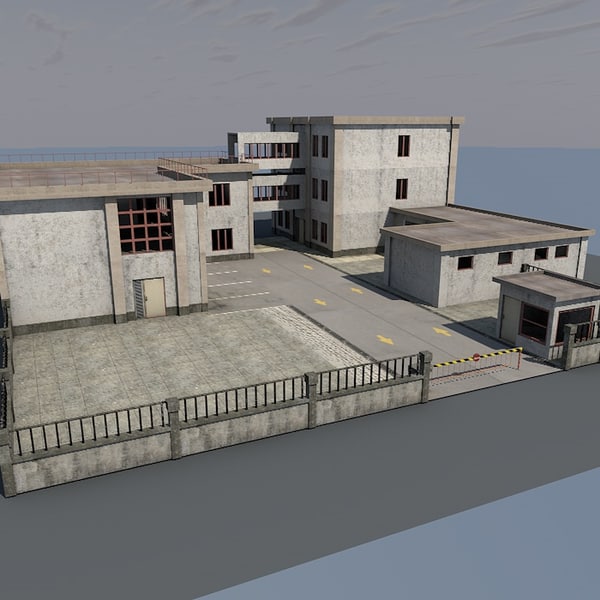 3d model factory building interior scene