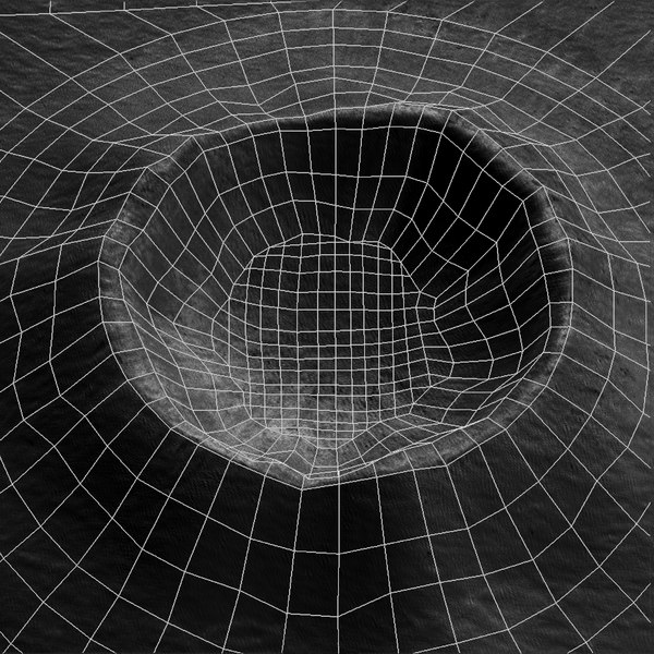3d impact crater model