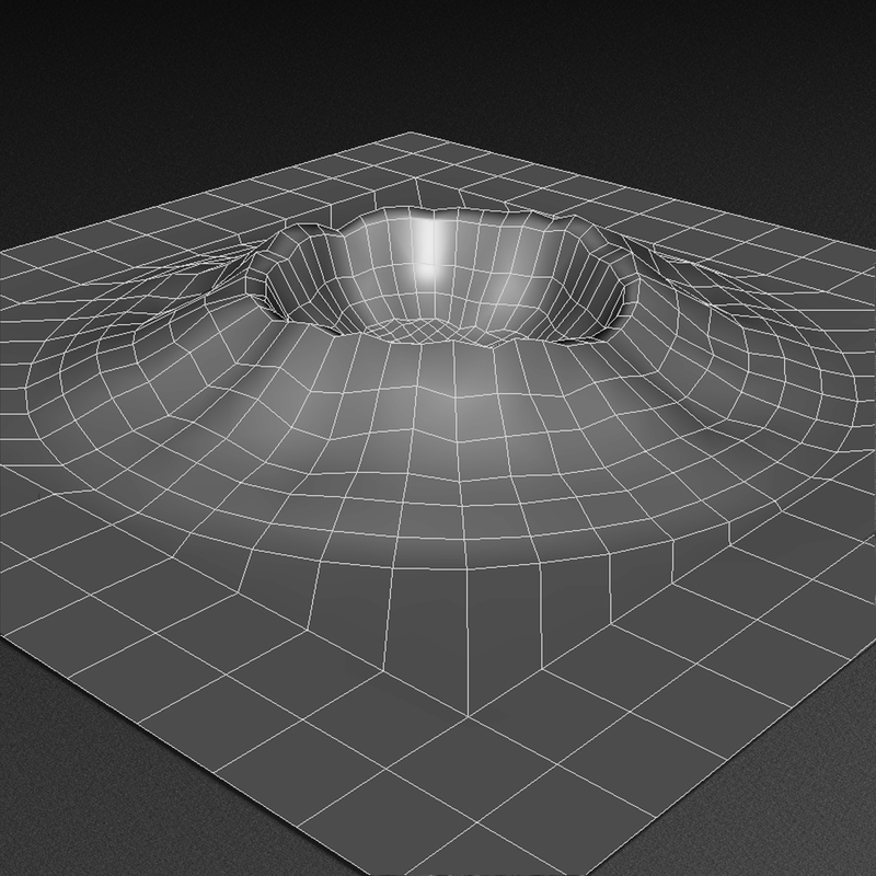 3d impact crater model