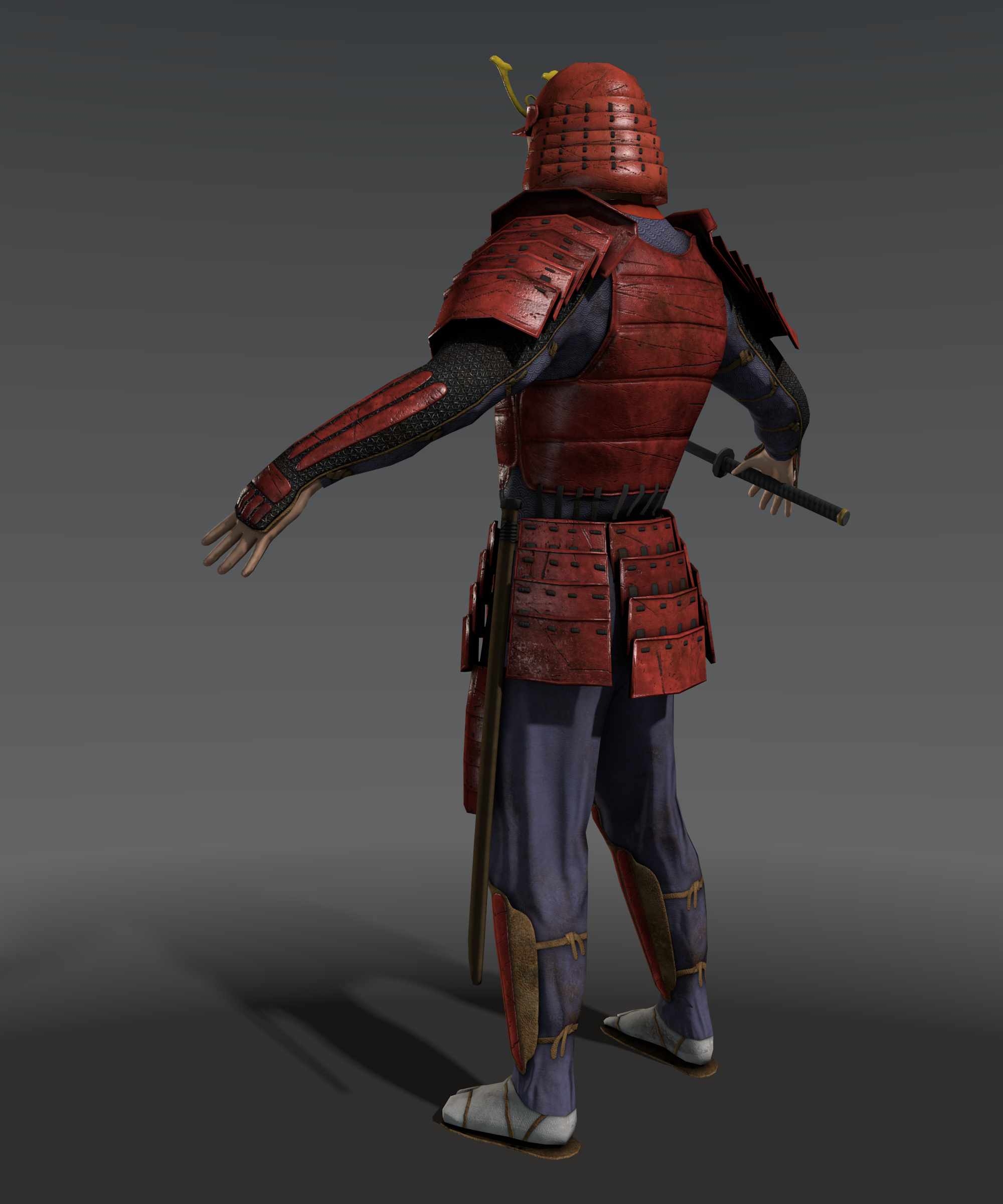 3d samurai character games model