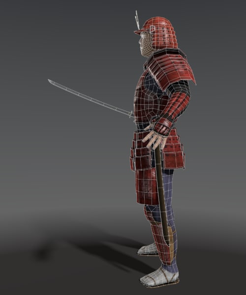 3d samurai character games model