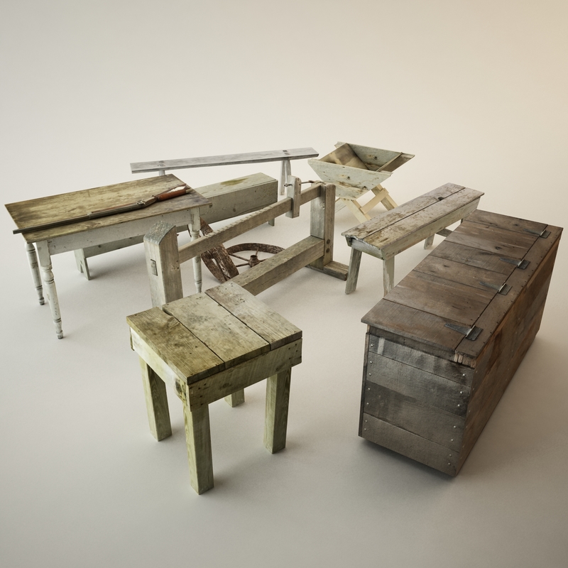 antique props pack 3d model