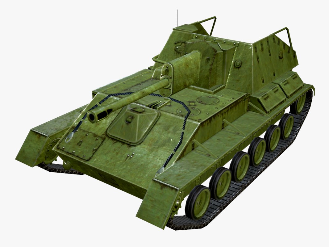 modelo 3d SU-76M Low Poly - TurboSquid 825767
