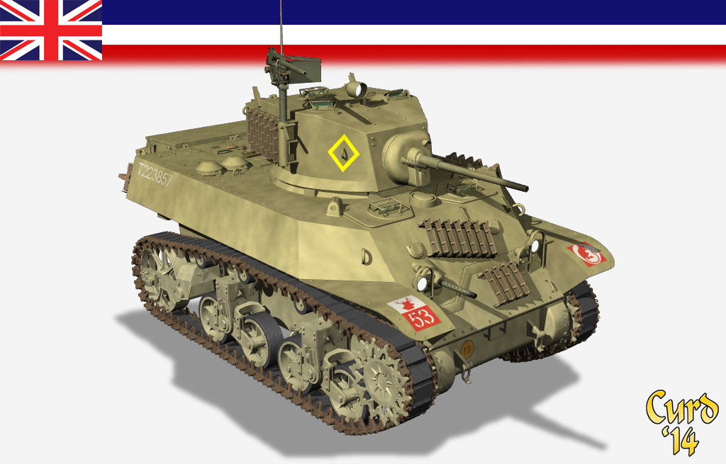 lwo m3a3 stuart tanks wwii