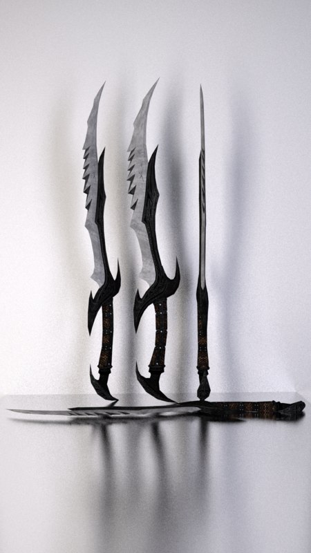 3d daedric sword skyrim model