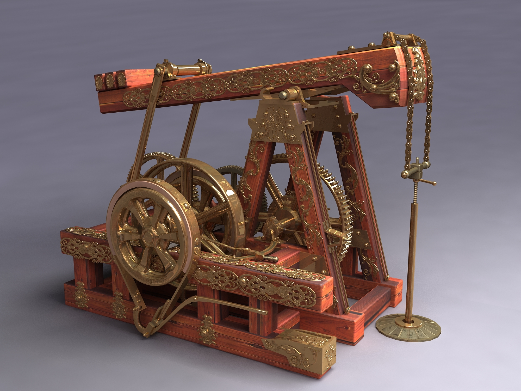 3ds max oil rocking machine