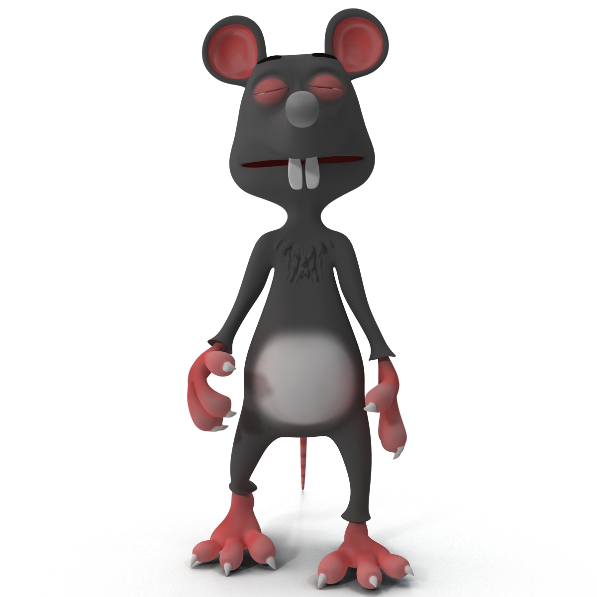 3d model cartoon rat rigged