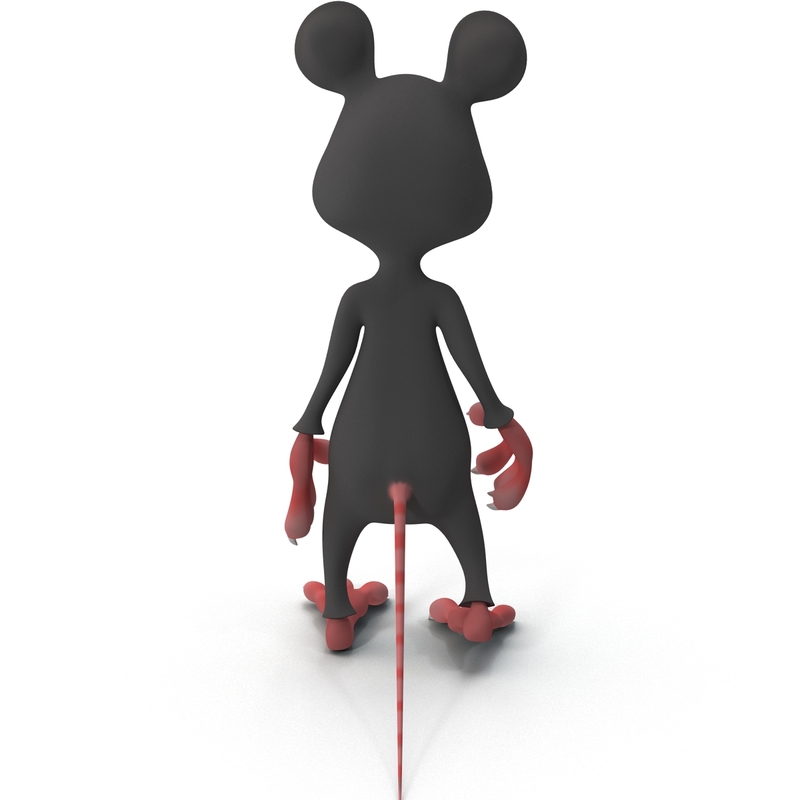 3d model cartoon rat rigged