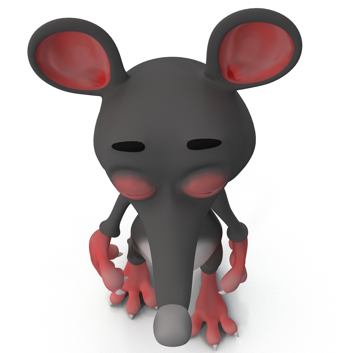 3d model cartoon rat rigged