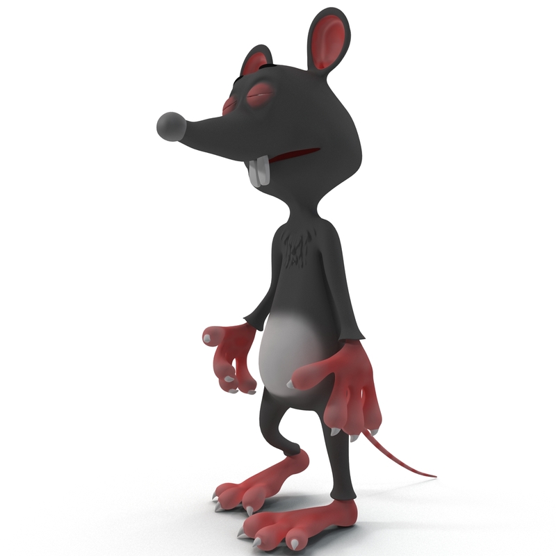 3d model cartoon rat rigged