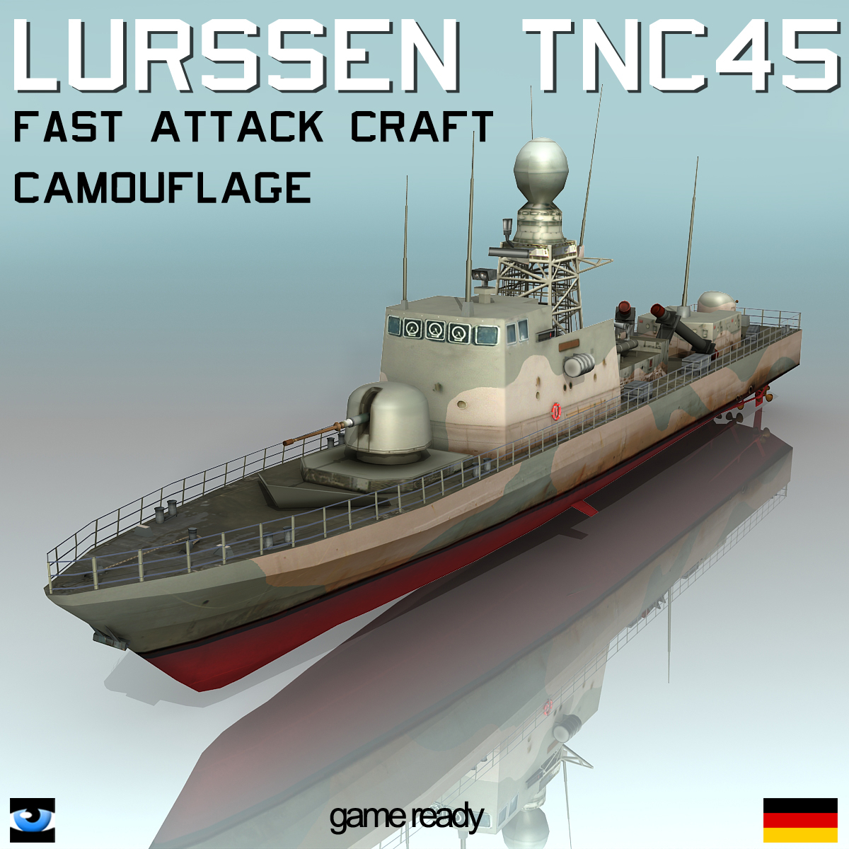 lurssen tnc 45 camouflage 3d model