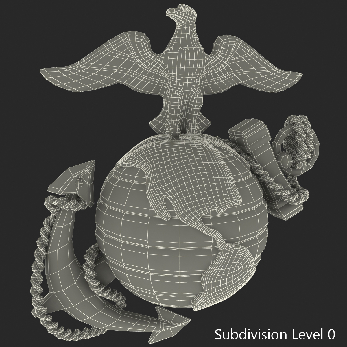 usmc emblem 3d model