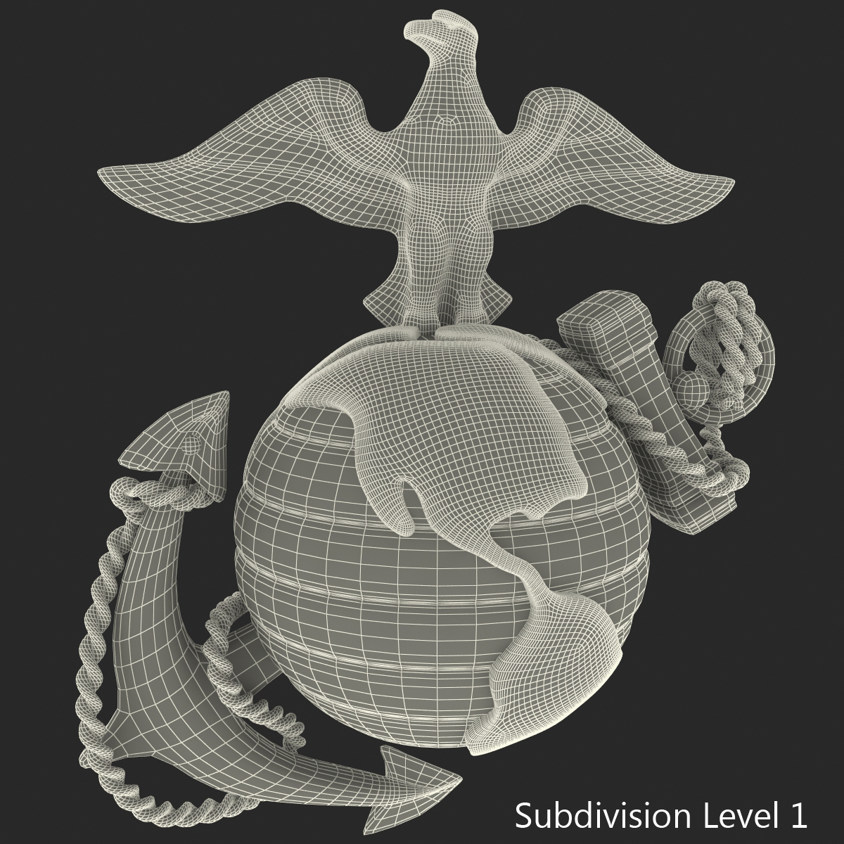 usmc emblem 3d model