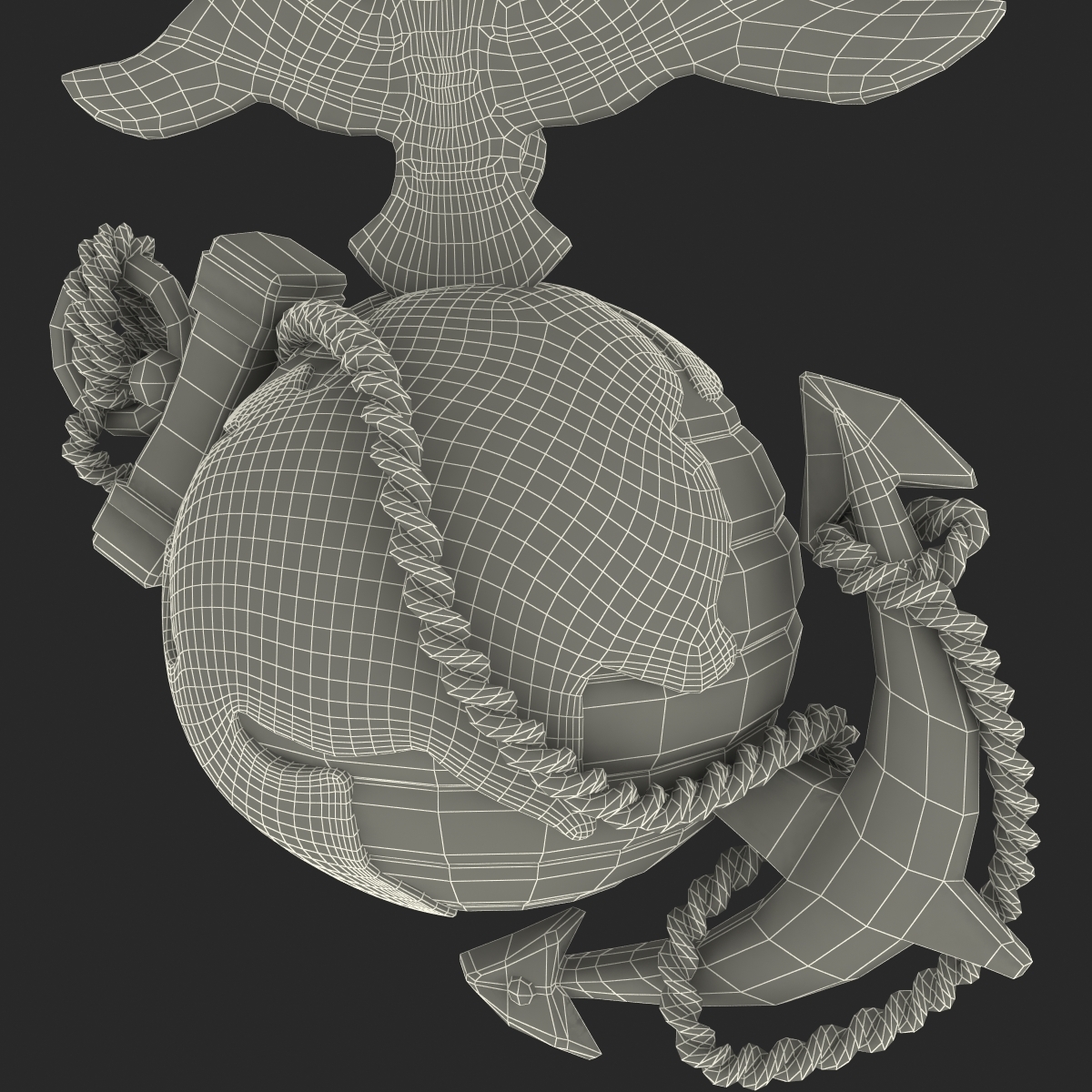 usmc emblem 3d model